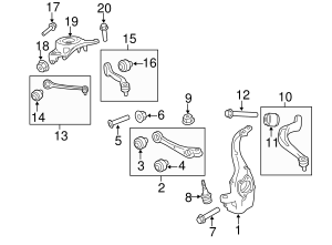 Audi OEM Ft Upper Control Arm Mount Bolt Part# N-104-253-02 | OEM ...