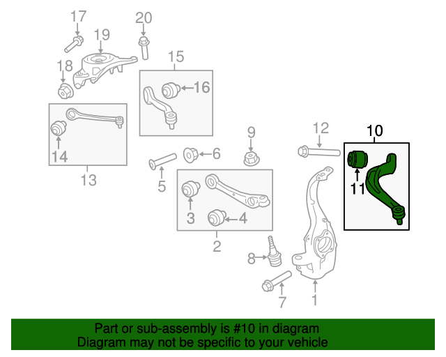 2010-2012 Audi Suspension Control Arm 8K0-407-693-AF | AutoNationParts.com