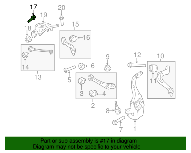 1998-2017 Audi Ft Upper Control Arm Mount Bolt N-104-253-02 | Audi USA ...