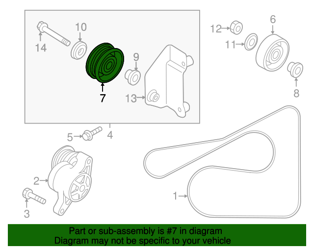 Z601-15-940 - Idler Pulley - 2011-2014 Mazda 2 | Werner Mazda Parts