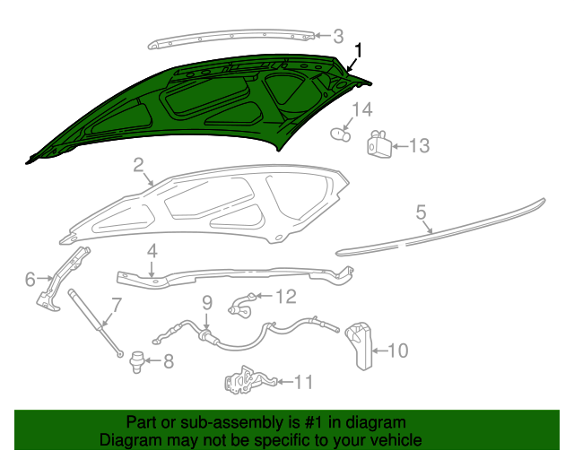 4C3Z-16612-AA - Hood Panel 1999-2007 Ford | Ford Parts Direct