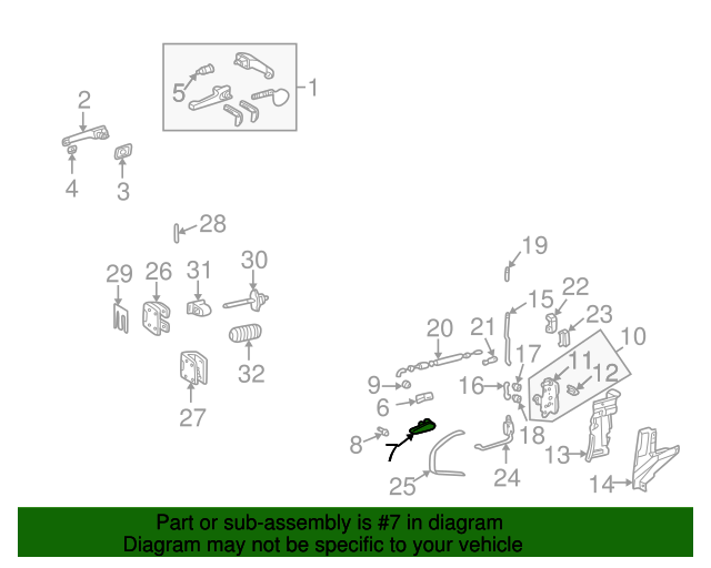 2002-2005 Mercedes-Benz Handle, Inside 463-760-01-61-7101 | MB OEM Parts