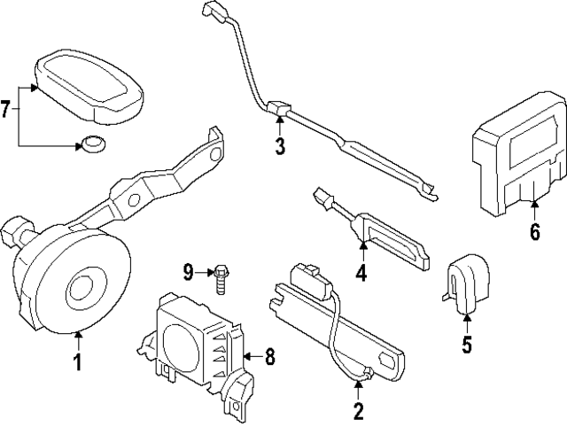 Hyundai - 95460-O6100 - Keyless Entry Antenna - 2023-2024 Hyundai | OEM ...