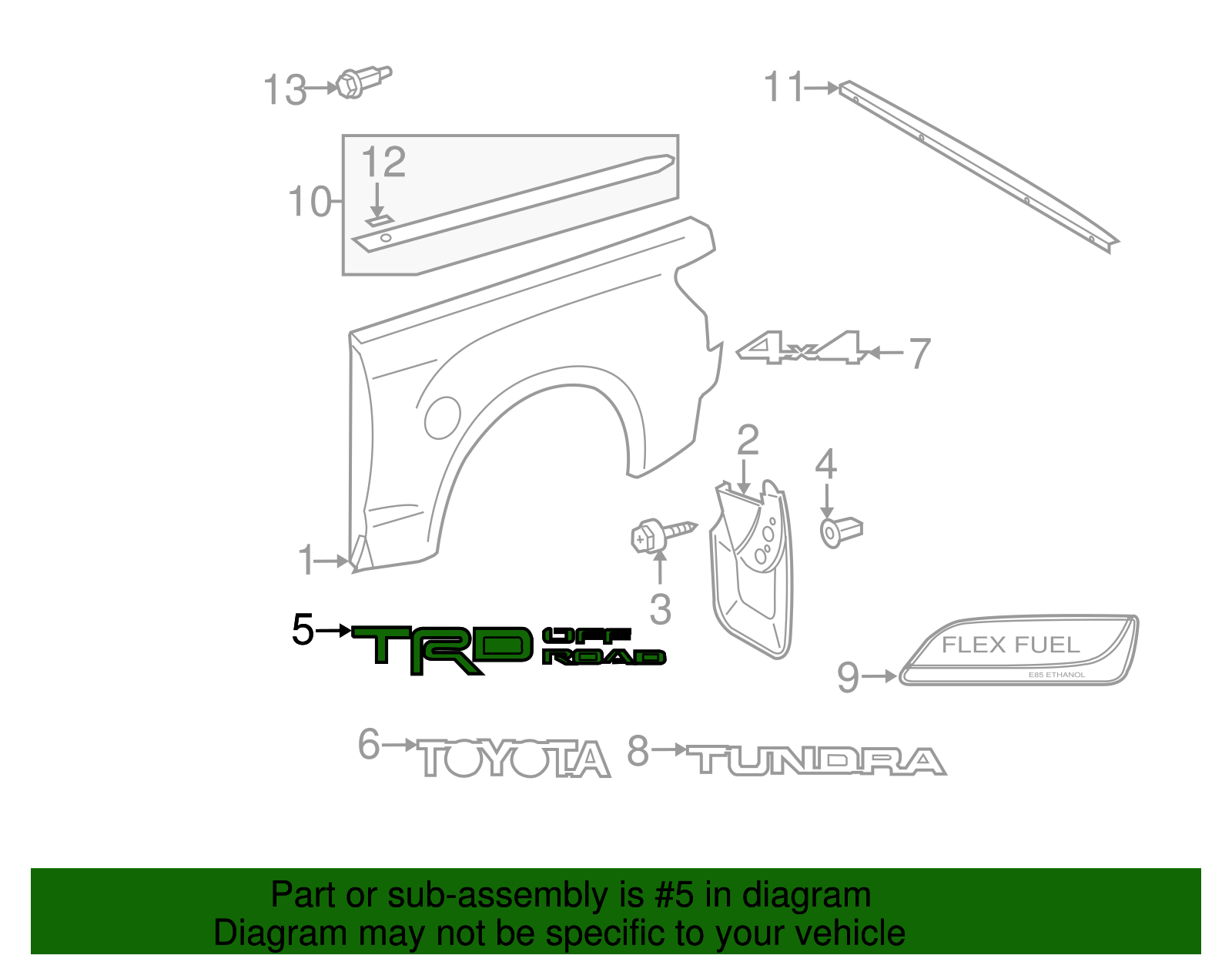 Genuine Toyota Decal part# 75996-0C050-A2 for 2007-2013 Toyota ...