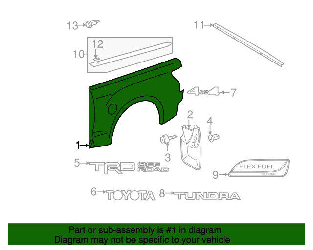 75631-0C050 - Gravel Deflector 2007-2013 Toyota Tundra | Ourisman ...