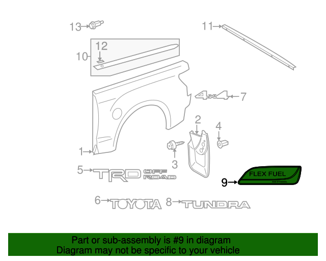 75445-34020 - Tailgate Emblem 2009-2013 Toyota Tundra | Group 1 Auto Parts
