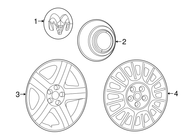 2008-2023 Mopar Hub Cap 04895432AA | MoparPartsCanada.ca