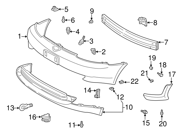 Toyota OEM Bumper Cover Retainer Part# 52536-52030 | OEM Vehicle Parts