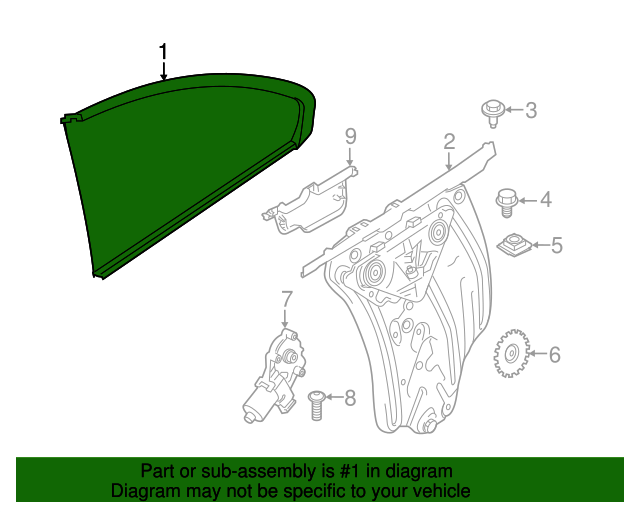 51357290494 - 2015-2021 BMW Quarter Glass (51-35-7-290-494) | BMW of ...