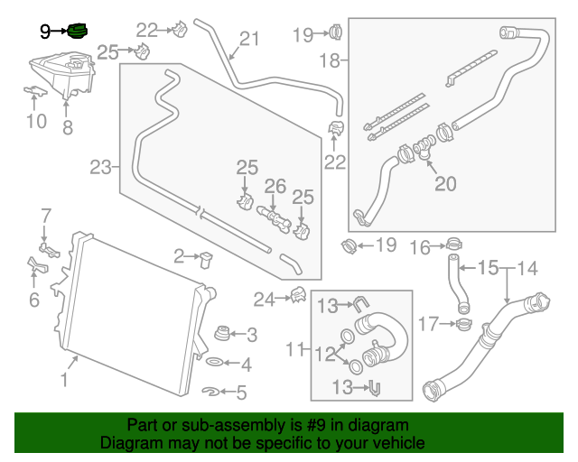 1J0-121-321-B - Radiator Cap 1996-2015 Audi | Audi OEM Parts
