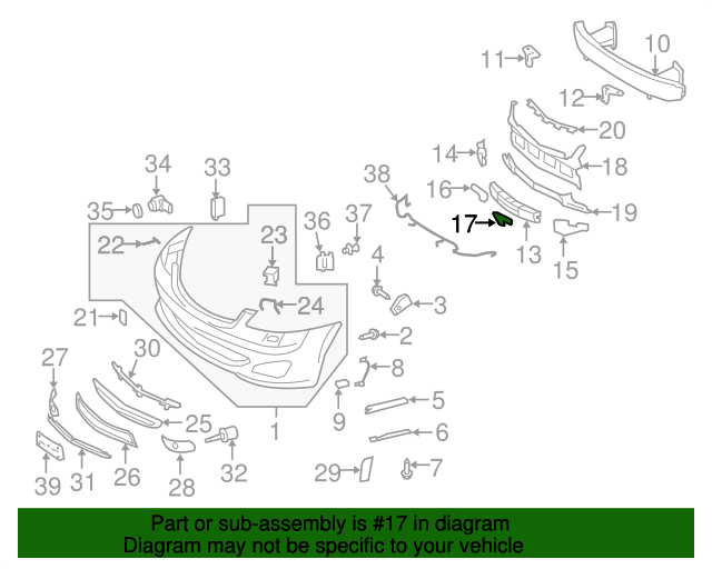 221-885-01-11 - Energy Absorber Plate 2007-2013 Mercedes-Benz ...