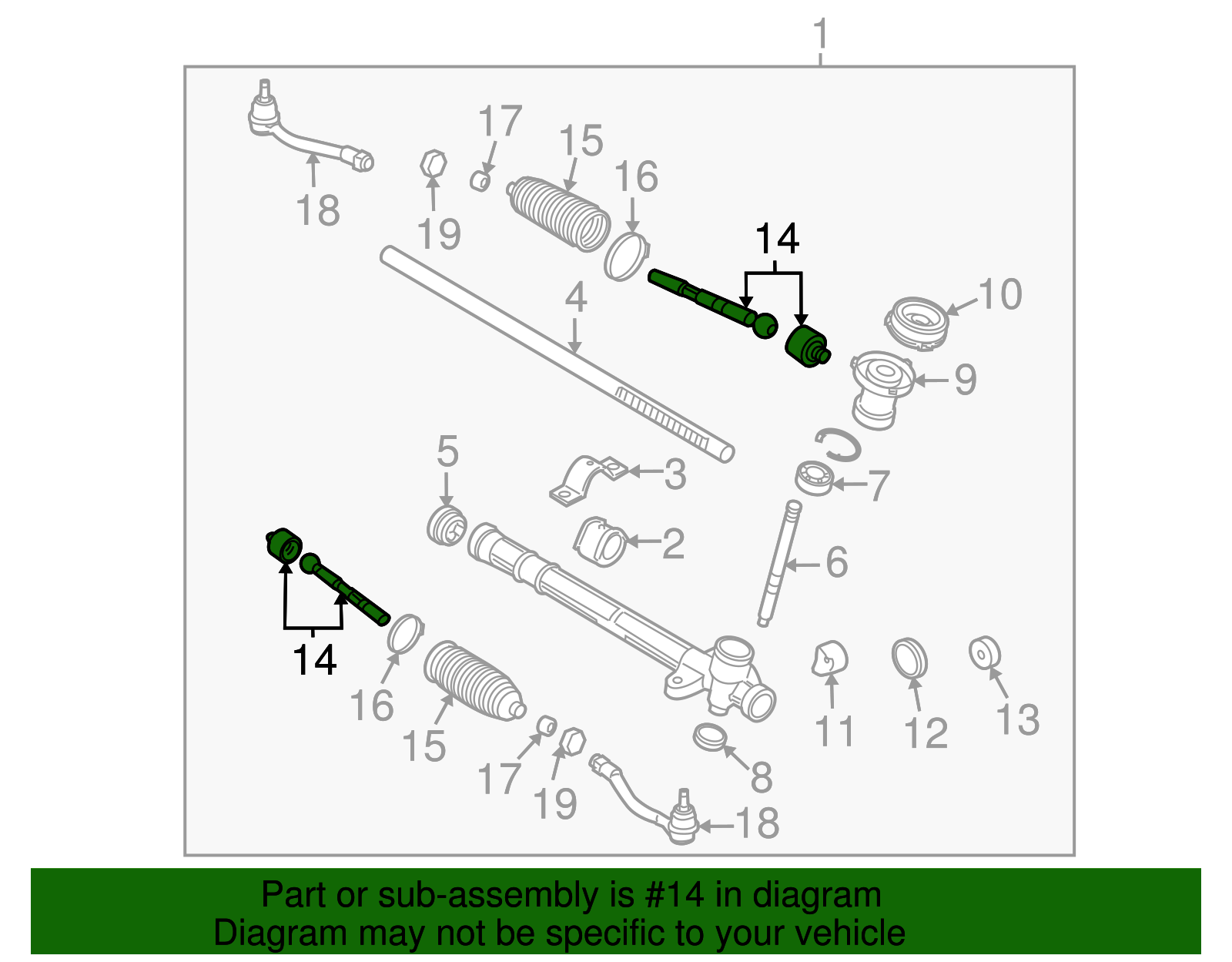 56540-1G000 - Inner Tie Rod 2006-2011 Kia | Kia.Parts Store