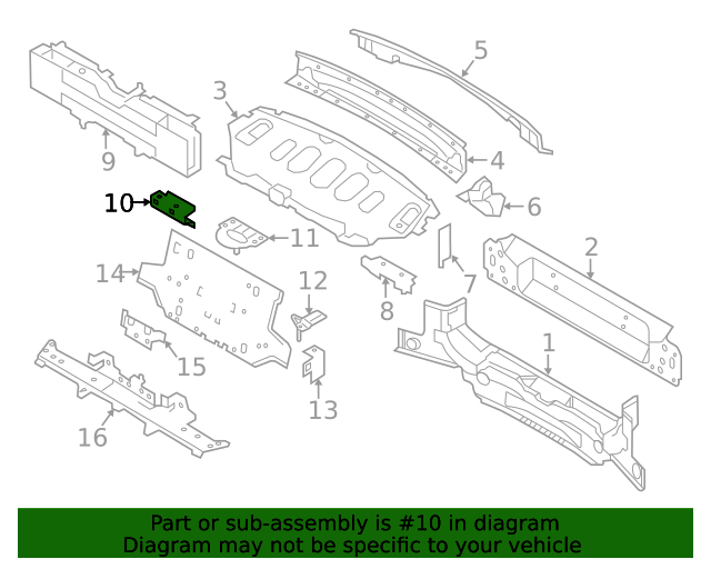 Genuine OEM Support Panel Reinforcement Part# LR095959 Fits 2017-2019 ...