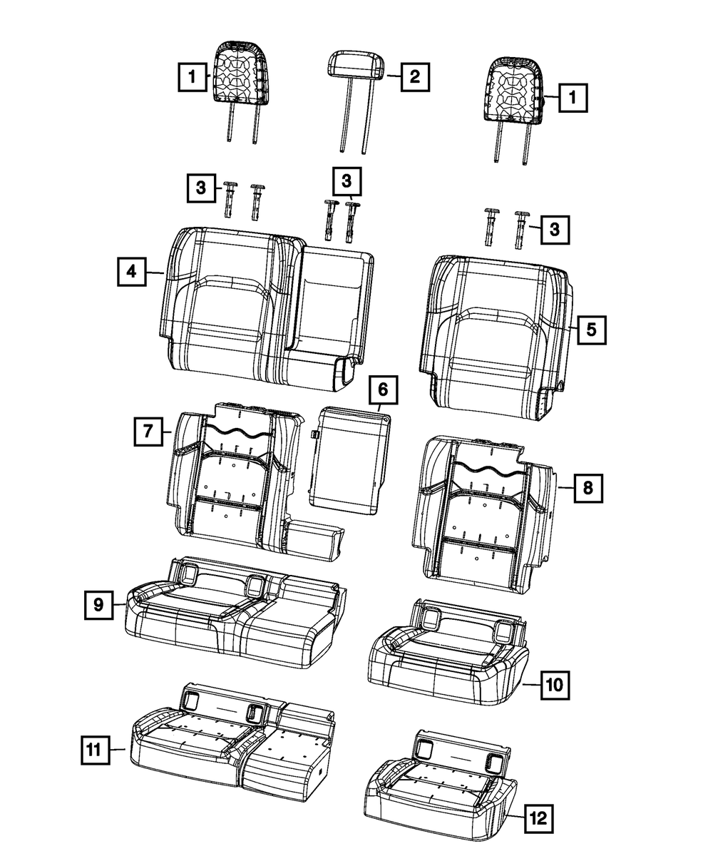 2021-2025 Jeep Gladiator Rear Seat Armrest 6KJ96TX7AD | Canada Mopar ...