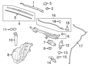 2013-2020 Chevrolet Windshield Washer Nozzle Hose 20910500 GM ...