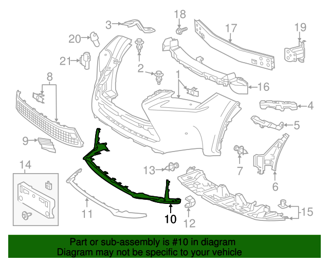 52411-78020 - Bumper Guard 2015-2017 Lexus NX200t | Longo Lexus Parts