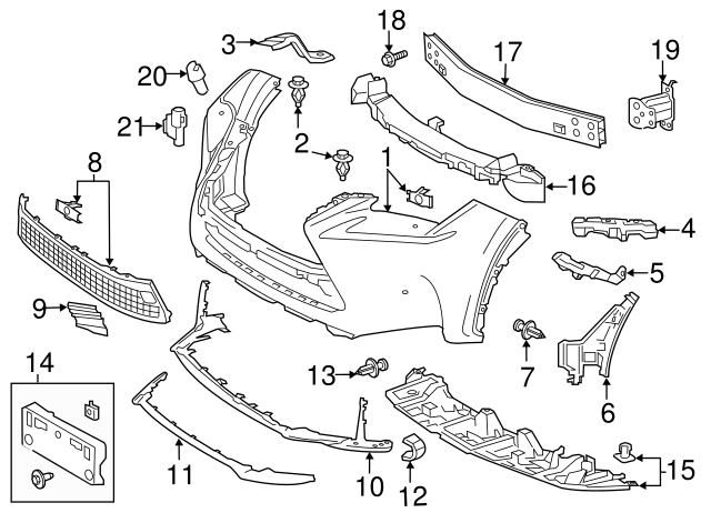 52411-78020 - Bumper Guard 2015-2017 Lexus NX200t | Longo Lexus Parts