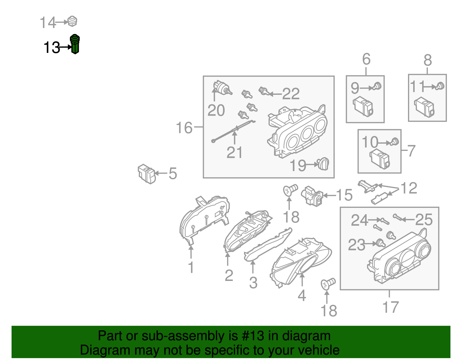 2006-2024 Mazda Sunload Sensor GJ6E-61-751B | Retail Performance Auto Parts