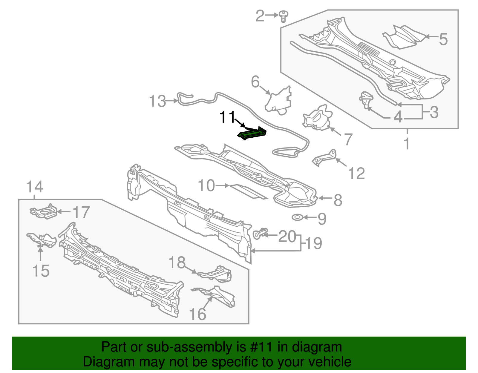 2018-2022 Toyota C-HR 2018-2022 Toyota C-HR - Cowl Top Panel ...