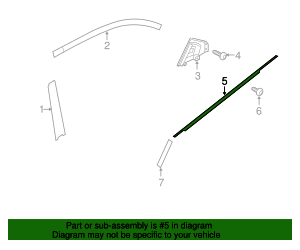 83210-1W201 - Belt Weather-Strip 2012-2017 Kia Rio | Kia.Parts Store