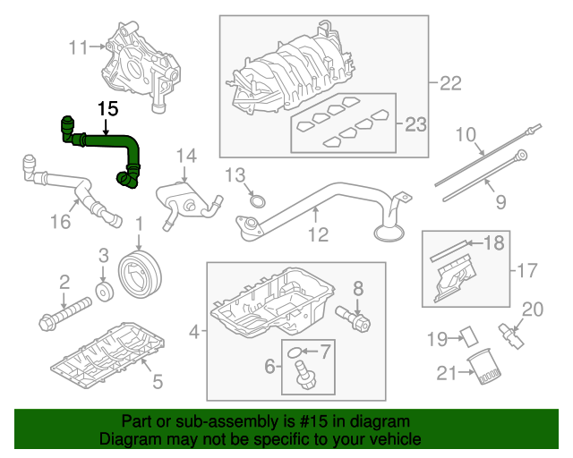 2015-2021 Ford Mustang Engine Coolant Hose FR3Z-6B850-A | OEM Parts Online