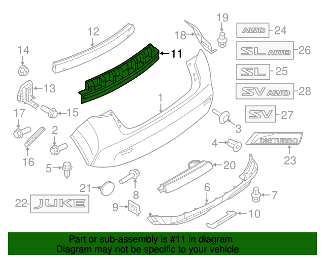 85090-3YM1A - Energy Absorber 2015-2017 Nissan Juke | Nissan Parts ...