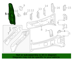 2020-2025 Chevrolet Body Driver Side Front Bumper Fascia Bracket ...