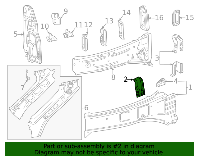 2020-2024 Chevrolet Body Side Front Fender Upper Front Bracket 84524022 ...