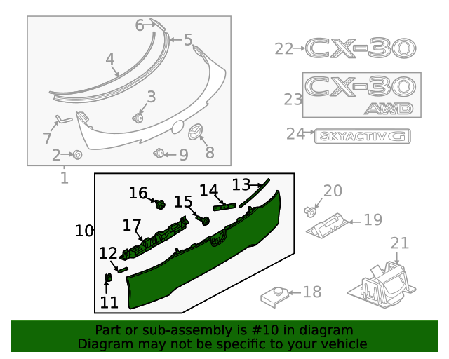 DGJ1-50-850-SY - Lower Molding - 2020-2021 Mazda CX-30 | MazdaSwag