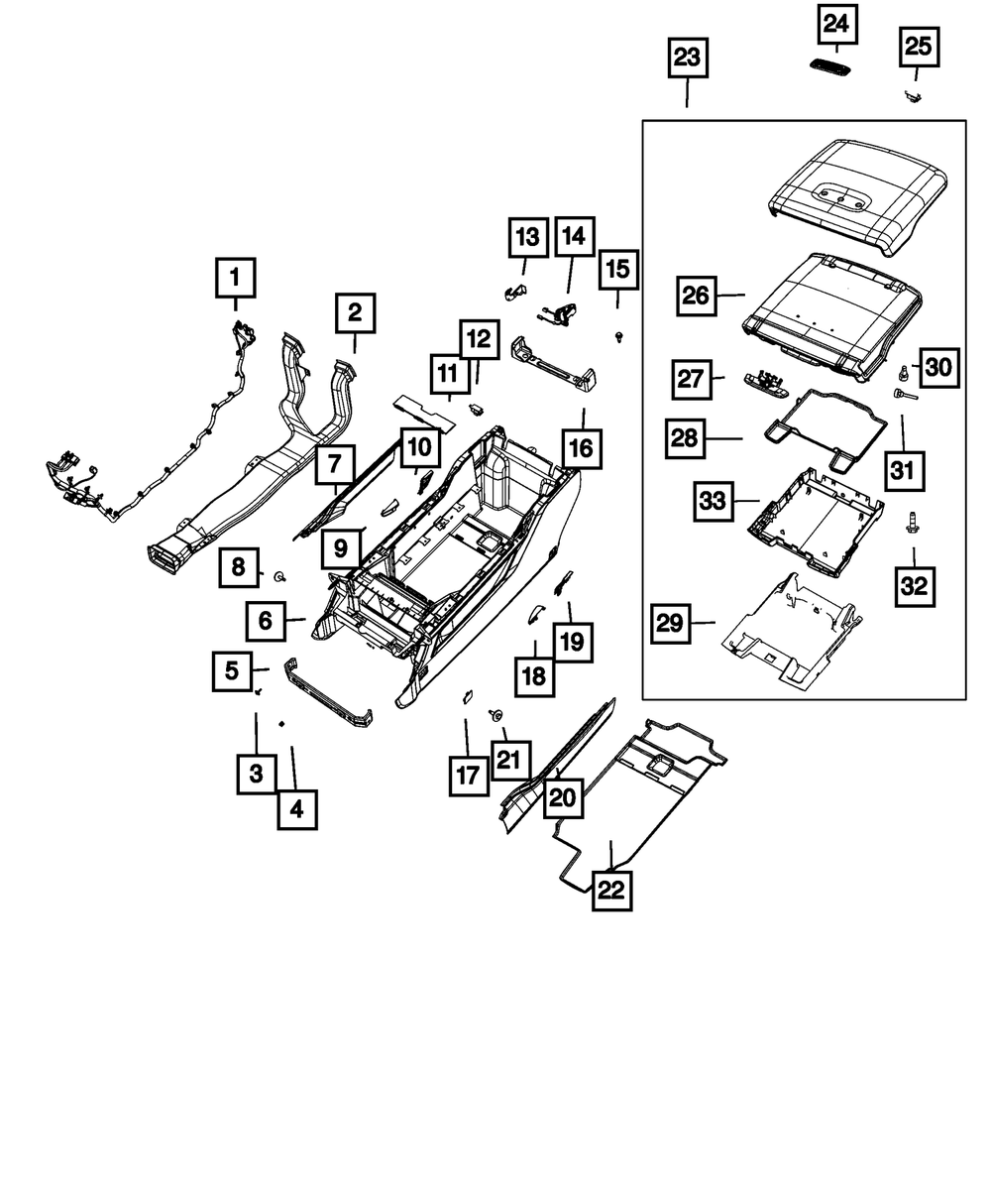 2019-2024 Ram 1500 Base Console 6SQ34RN8AC | My Mopar Parts