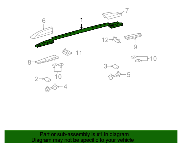63460-0E080 - Side Rail - 2008-2010 Toyota Highlander | Nucar Toyota Parts