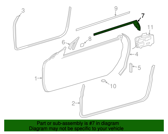 2003-2012 Mercedes-Benz Sealing Rail 230-720-06-24 | Mercedes-Benz Parts
