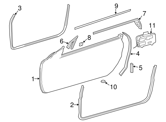2003-2012 Mercedes-Benz Sealing Rail 230-720-06-24 | Mercedes-Benz Parts