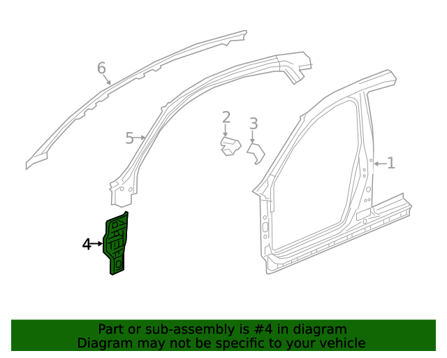 64131-TXM-305ZZ - Hinge Pillar Reinforced 2019-2022 Honda Insight ...