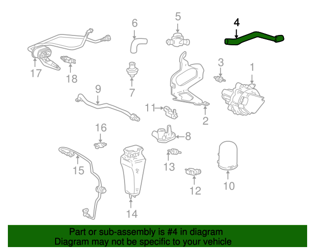 2000-2005 Porsche 911 Secondary Air Injection Pump Hose 996-113-239-58 ...