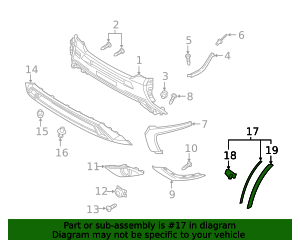 2015-2020 Mitsubishi Wheel Opening Molding 7407A673 | MitsubishiParts.com