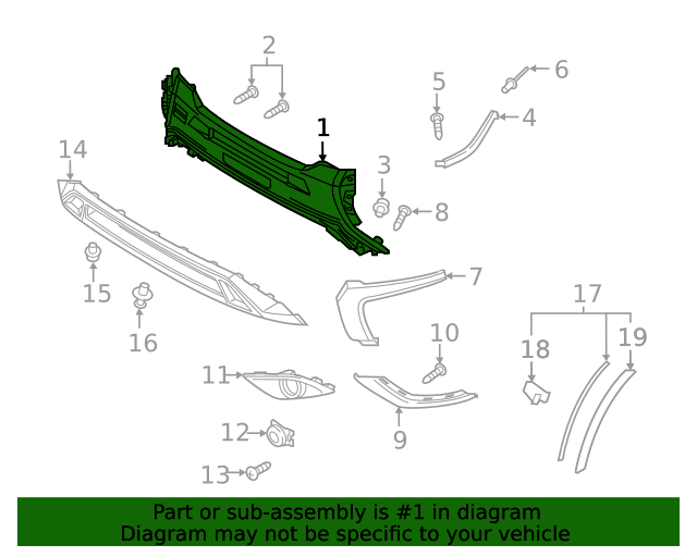 62023W130P - Cover, Front Bumper 2019-2022 Mitsubishi | Mitsubishi ...