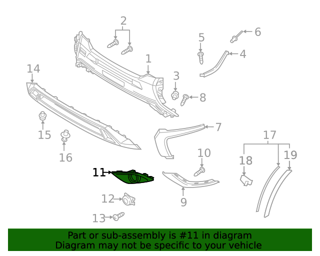 6400K792 - Fog Lamp Bezel 2019-2022 Mitsubishi | Mitsubishi Direct Parts