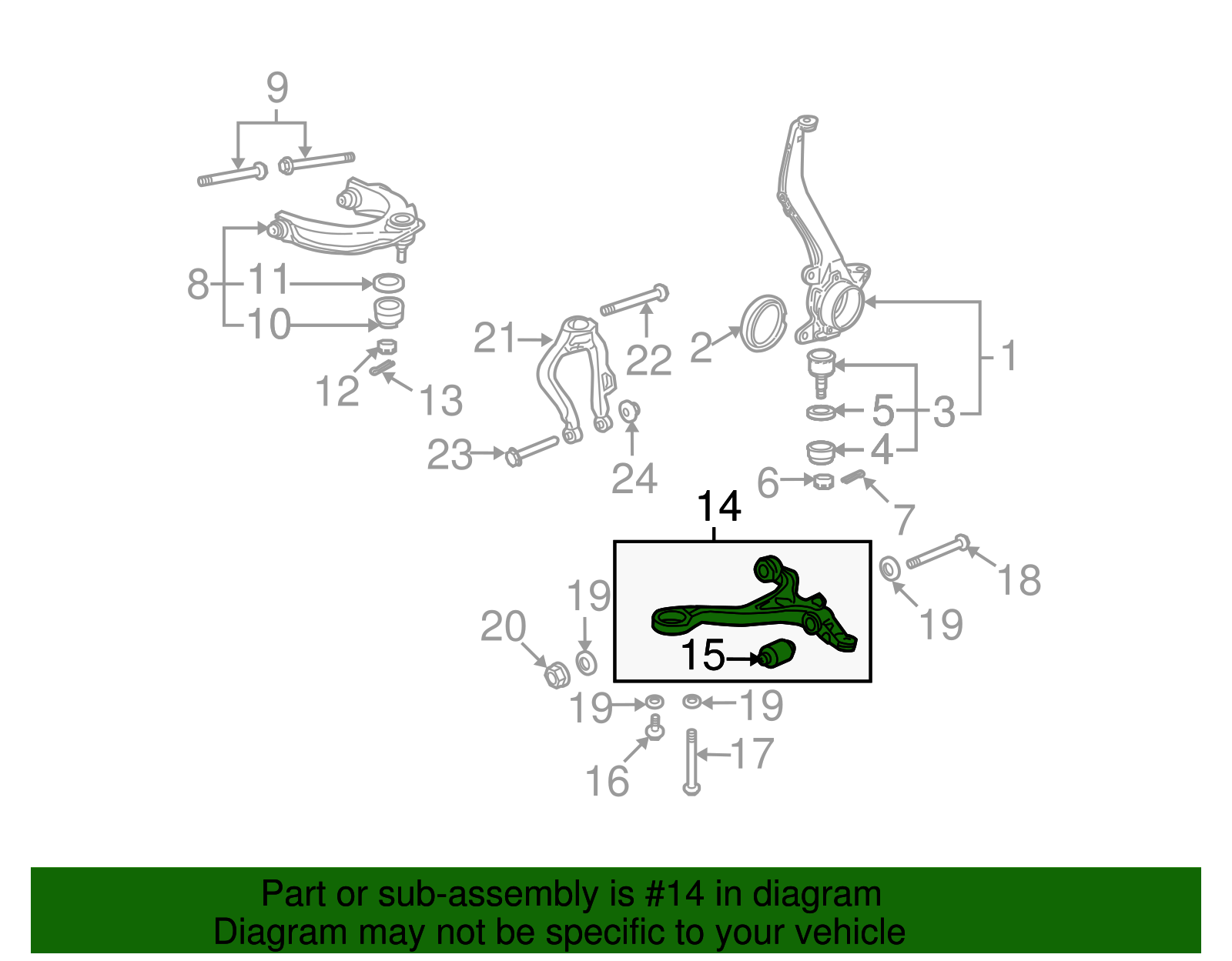 2009-2014 Acura TL Lower Control Arm 51350-TK4-A01 | Acura Parts World