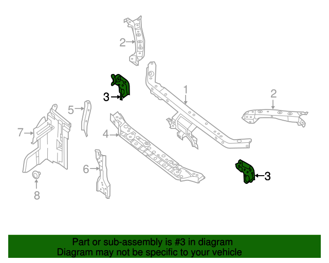 2013-2019 Nissan Sentra Side Support - Driver's Side (LH) F2521-3SGMA ...