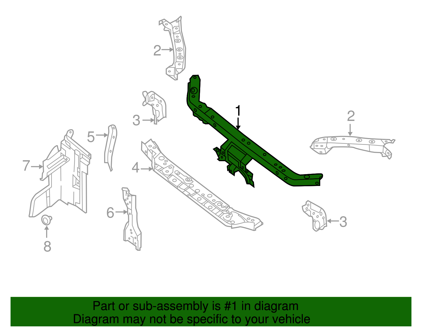 2013-2019 Nissan Sentra Upper Tie Bar F2511-3SHMA | OEM Parts Online