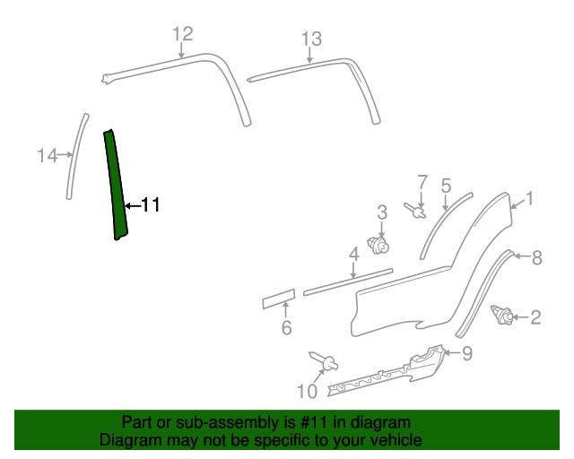 2003-2009 Toyota 4Runner Window Molding 75762-35010 | Toyota Parts Center
