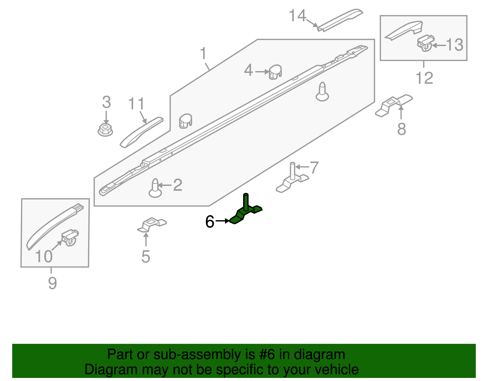 67363-A4000 - Roof Rack Center Bracket 2014-2025 Kia | Kia.Parts Store