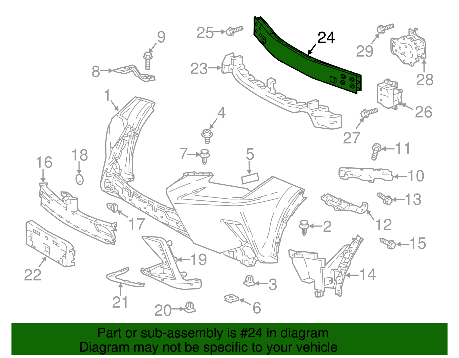 52021-78040 - Impact Bar 2015-2021 Lexus | Lexus of Stevens Creek Parts