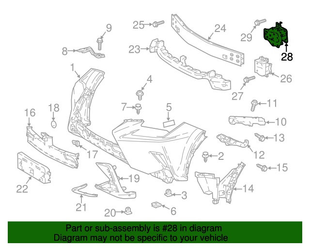 2015-2021 Lexus Bumper Impact Bar Bracket 52012-78040 | AutoNationParts.com