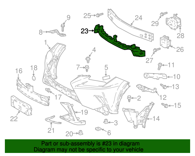 2018-2021 Lexus Bumper Impact Absorber 52614-78050 | AutoNationParts.com