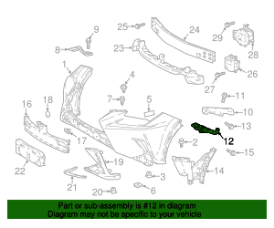 2015-2021 Lexus Bumper Cover Support Rail 52536-78010 | AutoNationParts.com
