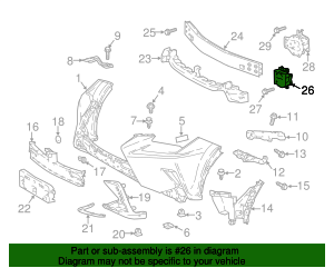 52140-78010 - Bumper Bracket For 2015-2021 Lexus | Lexus OE Parts