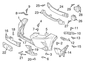2015-2021 Lexus Bumper Cover Support Rail 52536-78010 | AutoNationParts.com