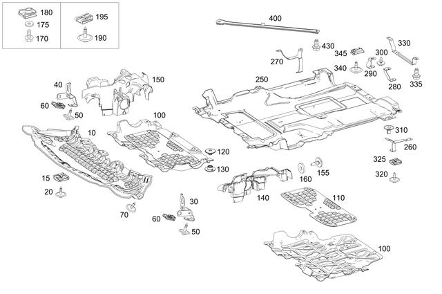 205-520-00-00 - Cover, Engine Comp Lower 2015-2018 Mercedes-Benz ...